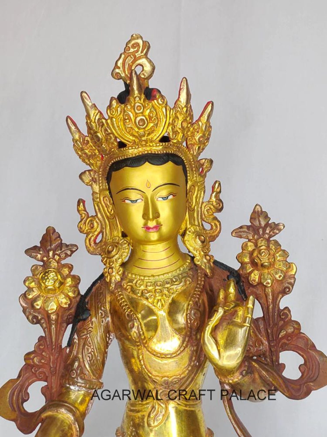 Weiße Tara Statue, Jetsun Dolma, Gold Tara Bosatsu, Vajrayana ...