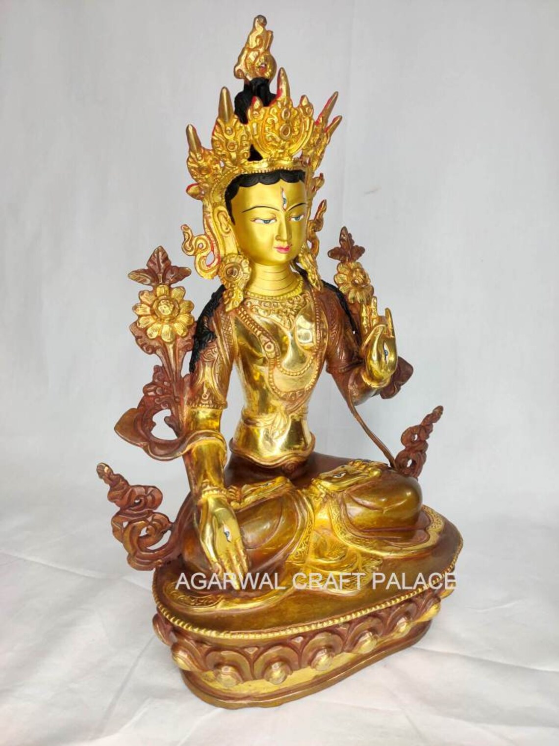 Tara Statue, Tara, Brass Tara, Goddess Tara, Tara Devi Statue, 24 K ...