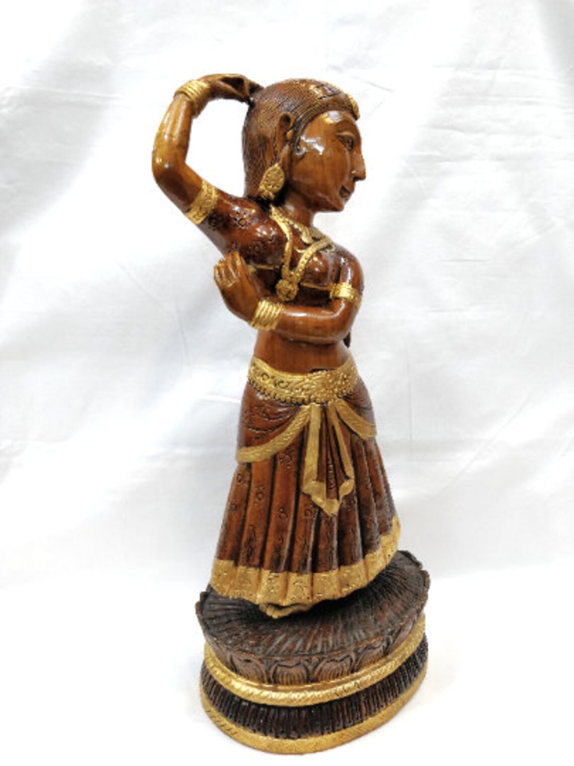 Dancing Lady Sculpture Devadasi Statue Wooden Handcrafted - Etsy