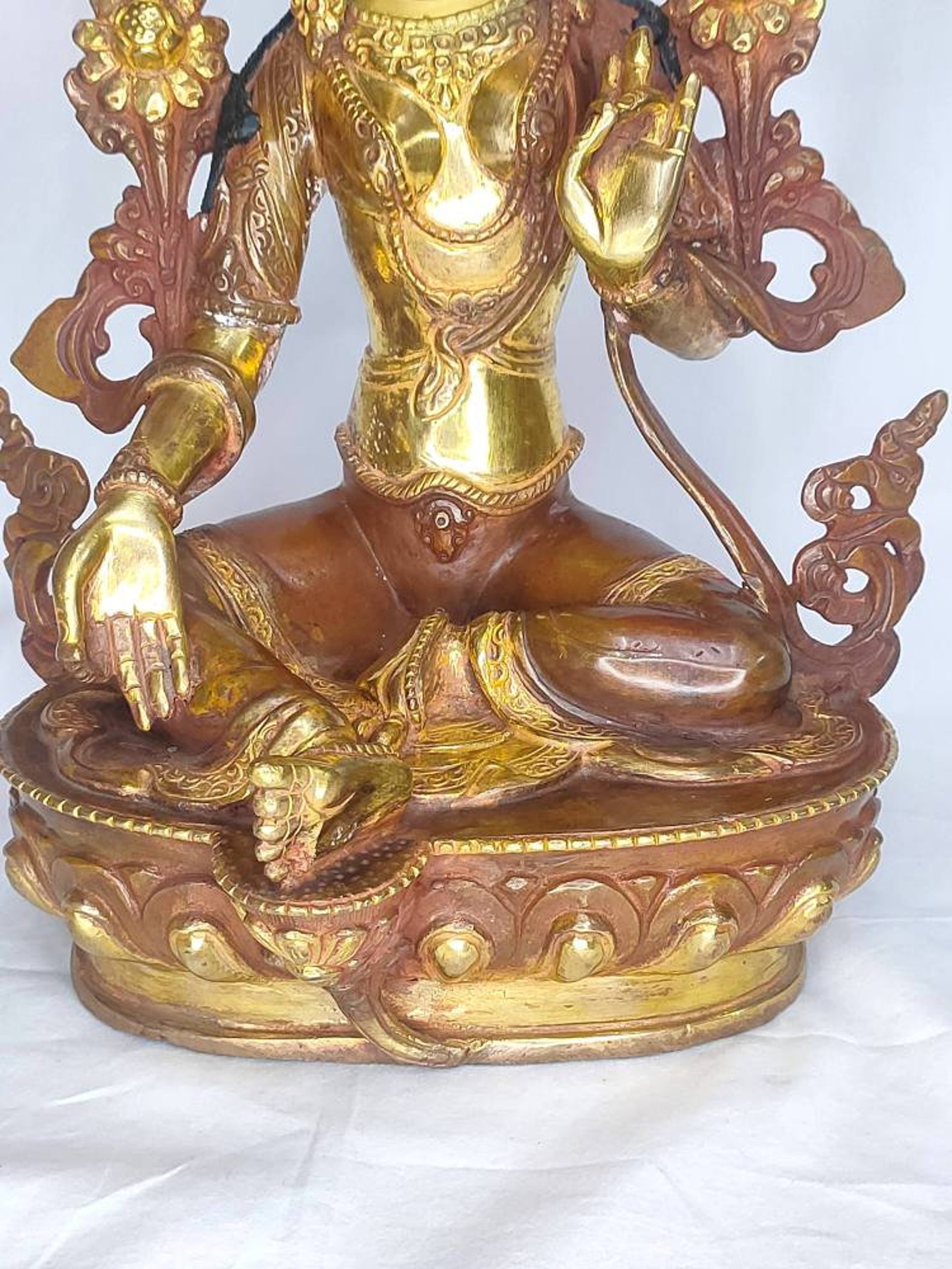 White Tara Statue, Jetsun Dolma, Gold Tara Bosatsu, Vajrayana ...