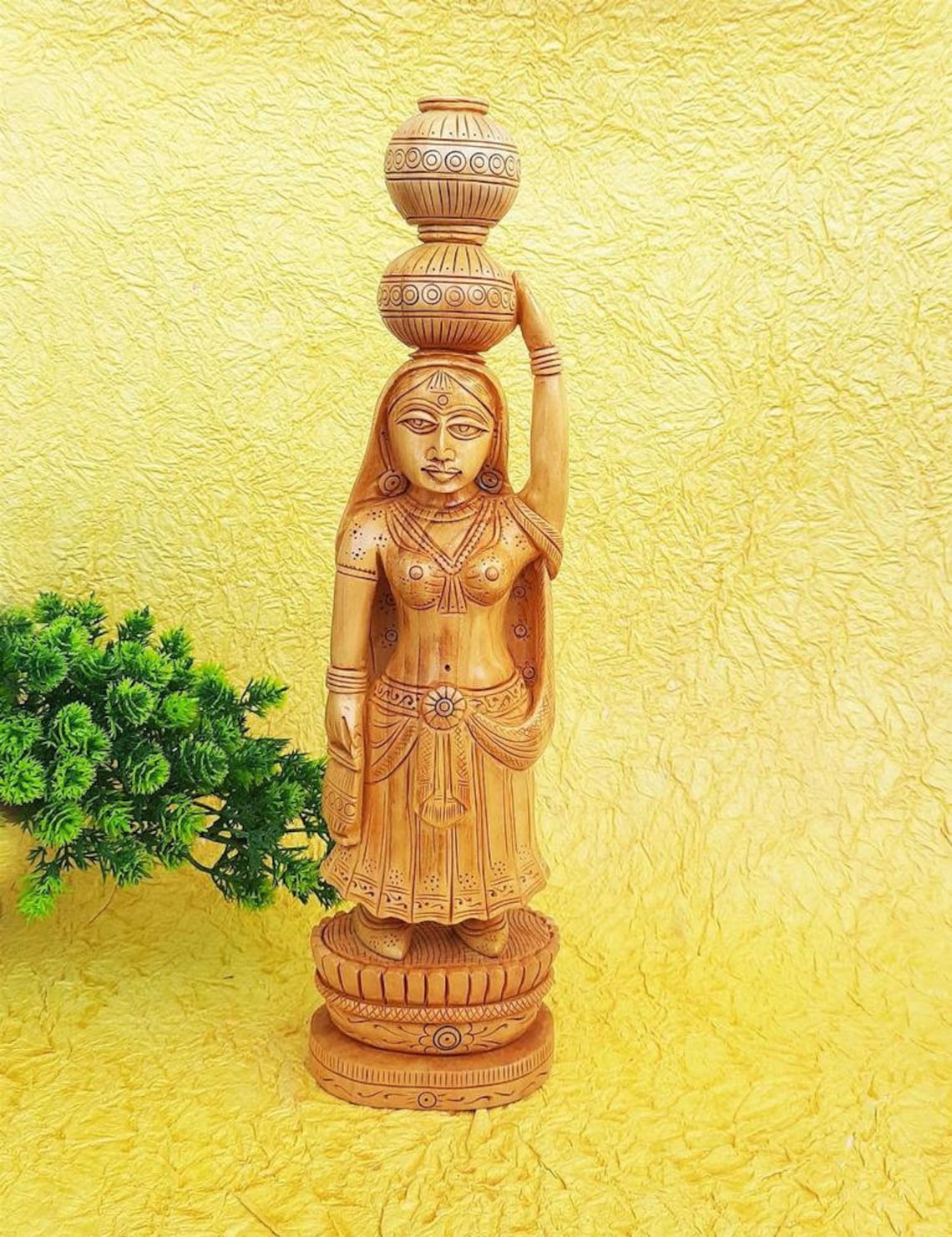 Wooden Panihari, Indian Home Decoratives, Village Woomen Showpiece ...