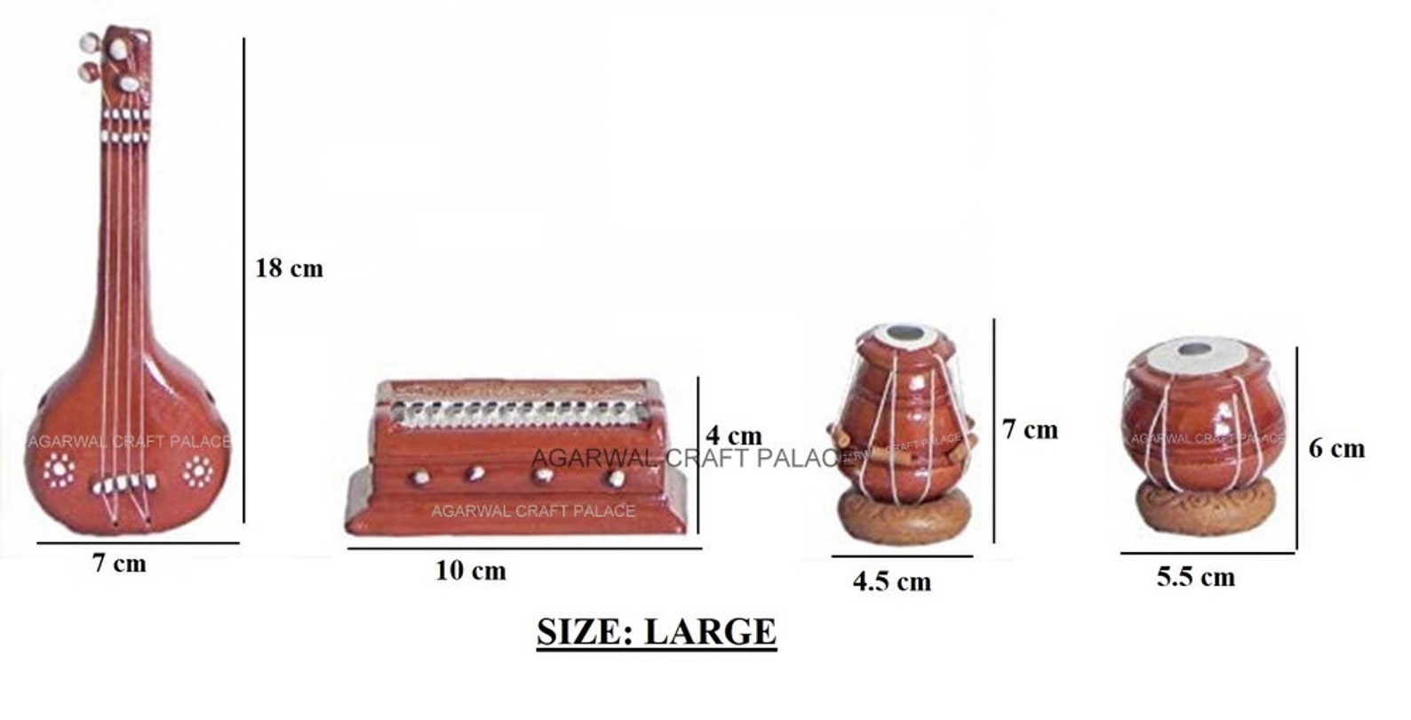 Musical Instruments, Terracotta Clay Miniature Musical Instrument Set ...