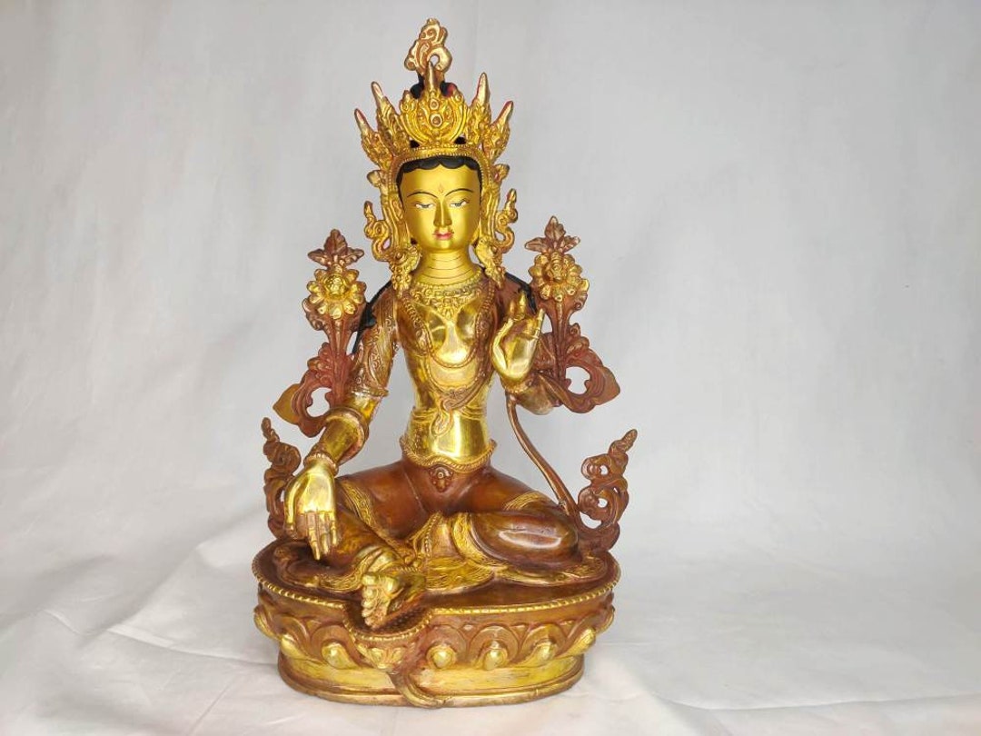 White Tara Statue, Jetsun Dolma, Gold Tara Bosatsu, Vajrayana ...