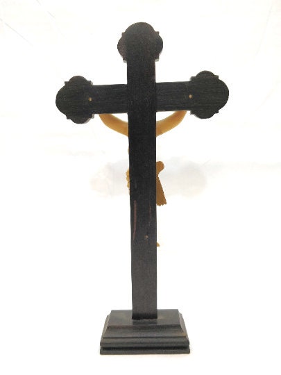 Karungali Wood Jesus Cross, Crucifix, Tau Cross, Hand Carved Catholic ...