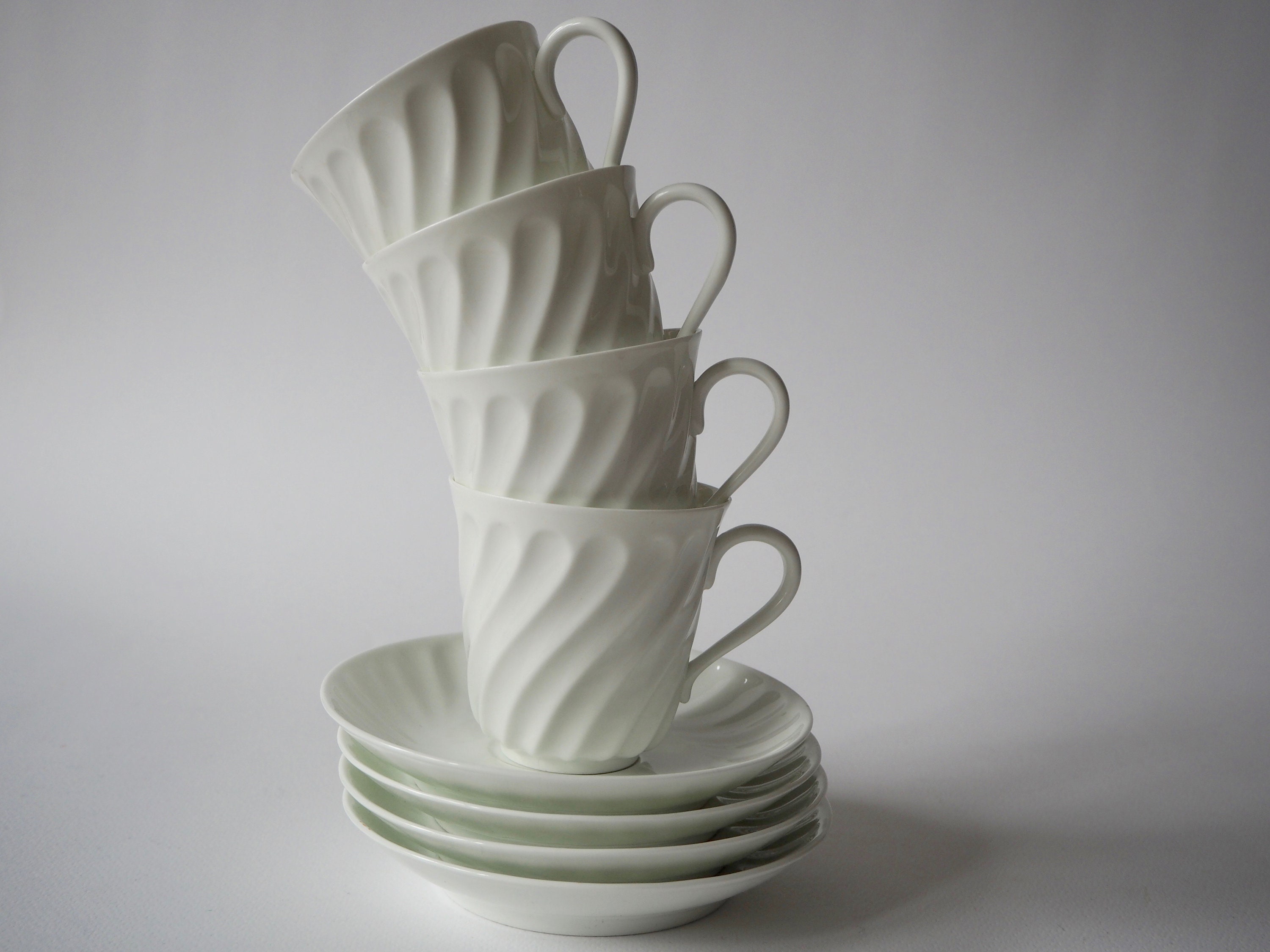 Delicate White Bone China Coffee Cups Made in Lomonosov - Etsy