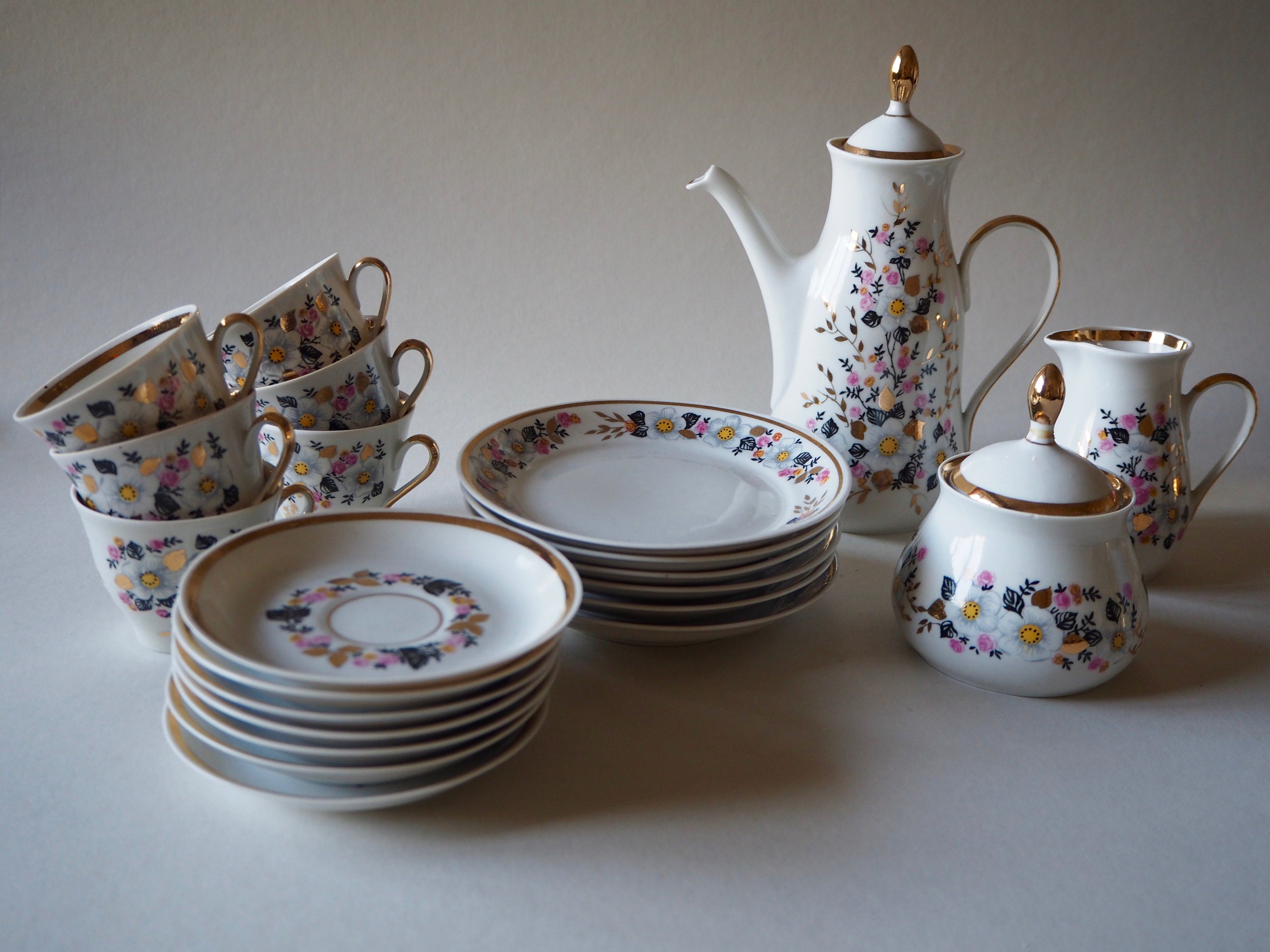 Vintage Riga Porcelain Factory RPR Coffee Set MARIANNA Thin - Etsy