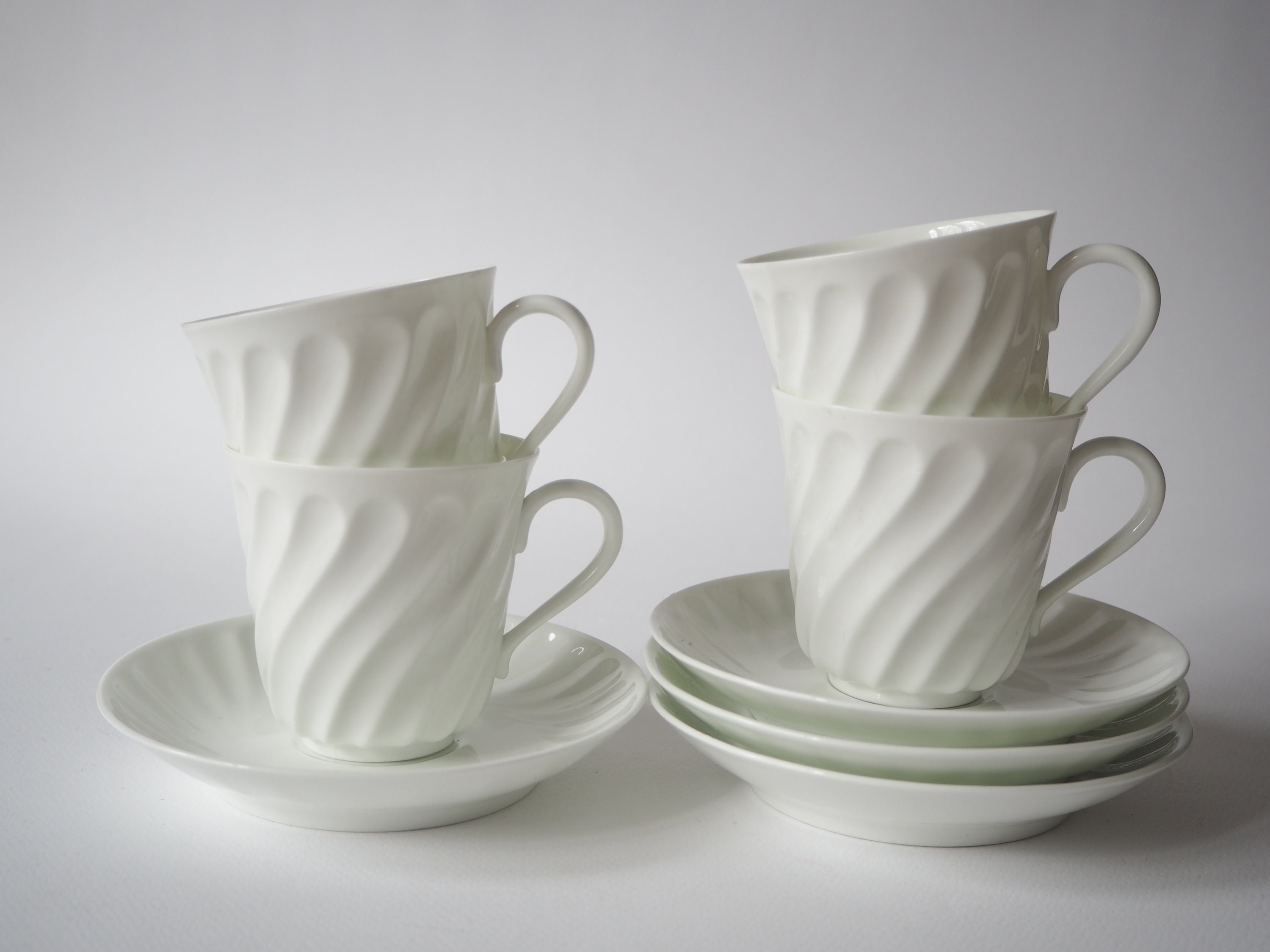 Delicate White Bone China Coffee Cups Made in Lomonosov - Etsy