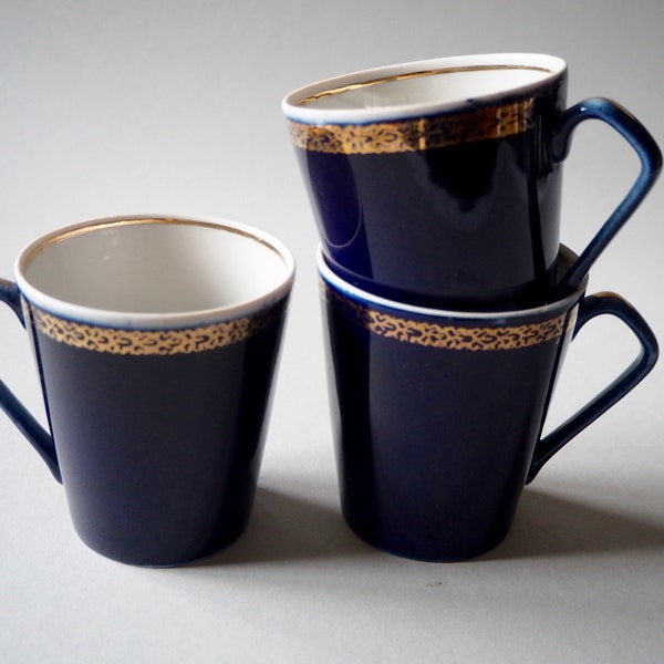 Blue and Gold Mug - Etsy