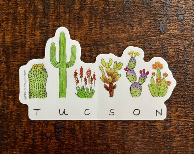 Cactus Sticker, Tucson Arizona, Vinyl Decal, Saguaro Sticker - Etsy