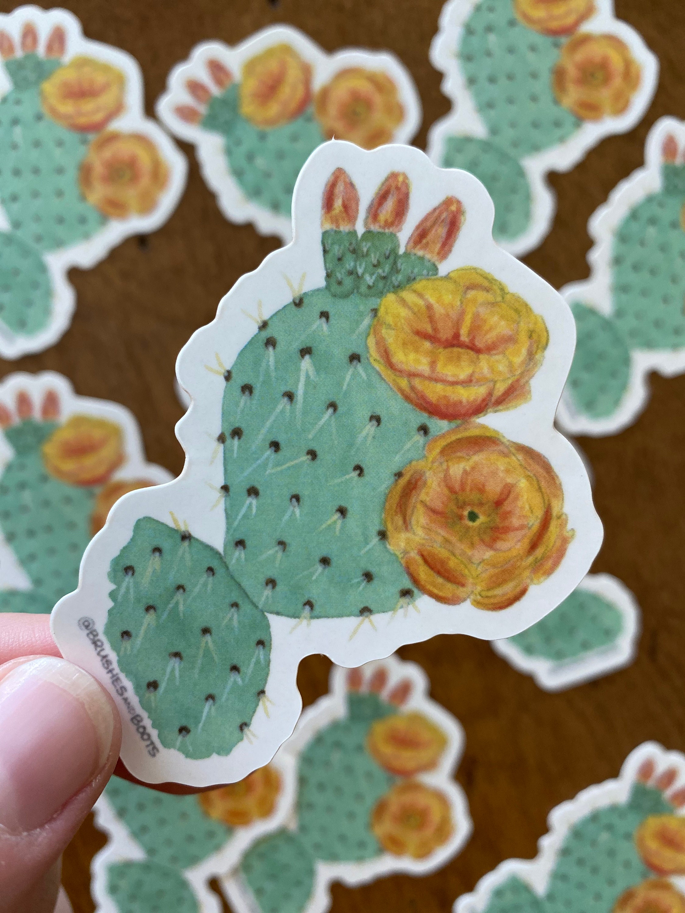 Prickly Pear Bloom Vinyl Sticker - Etsy
