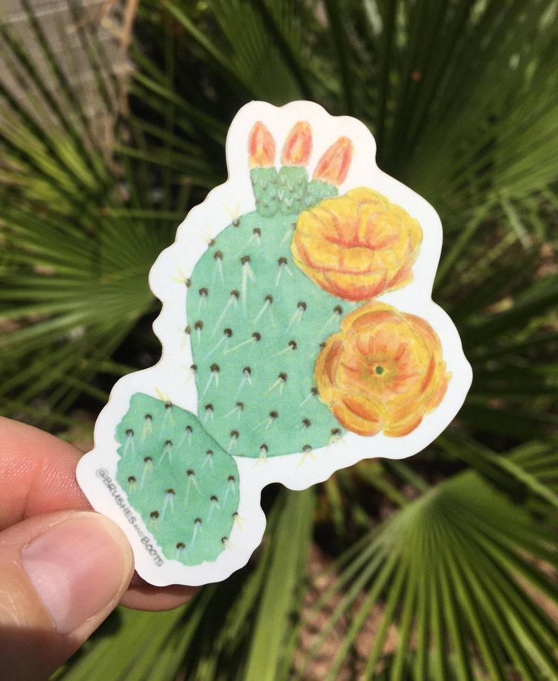 Prickly Pear Bloom Vinyl Sticker - Etsy