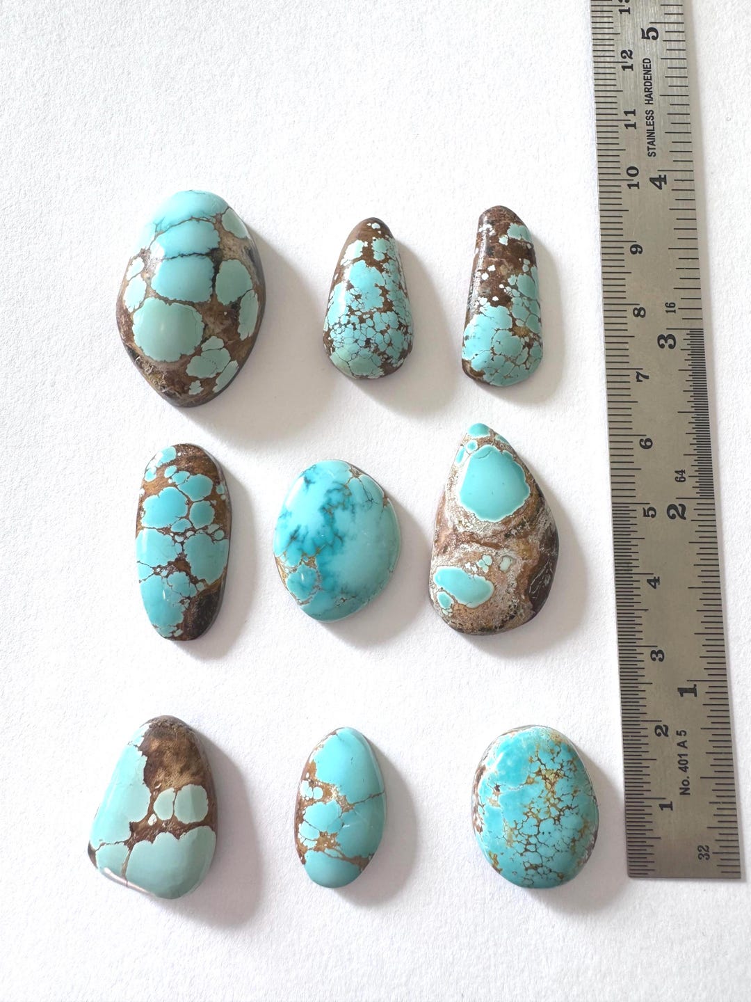 Sky Cloud Turquoise Cabochon, Natural Polished Turquoise Cab, Collector ...