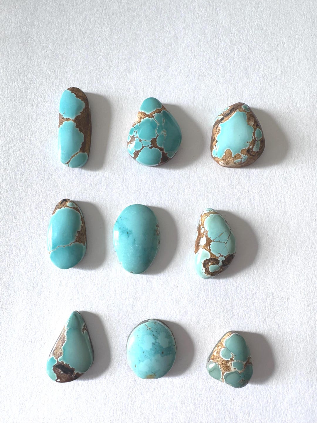Sky Cloud Turquoise Cabochon, Natural Polished Turquoise Cab, Collector ...