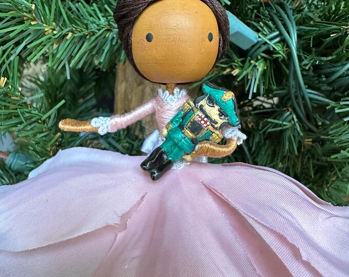 READY to SHIP - Handmade Nutcracker Clara Ballet Ornament in Pink ...