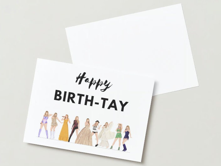 PHYSICAL CARD Happy Birth Day Card Taylor Swift Birthday Card Perfect ...
