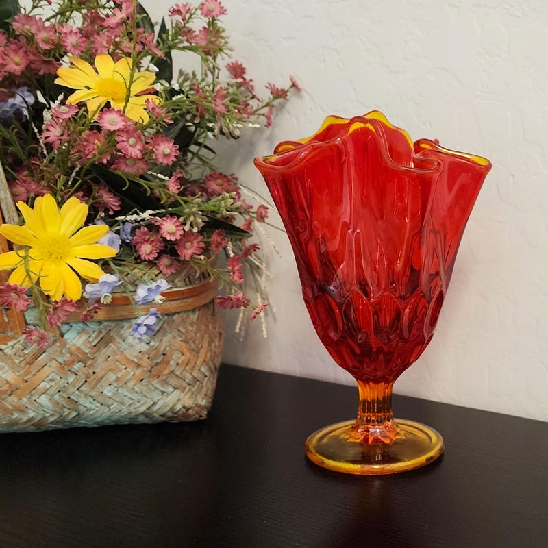 Fenton Handkerchief Vases - Etsy