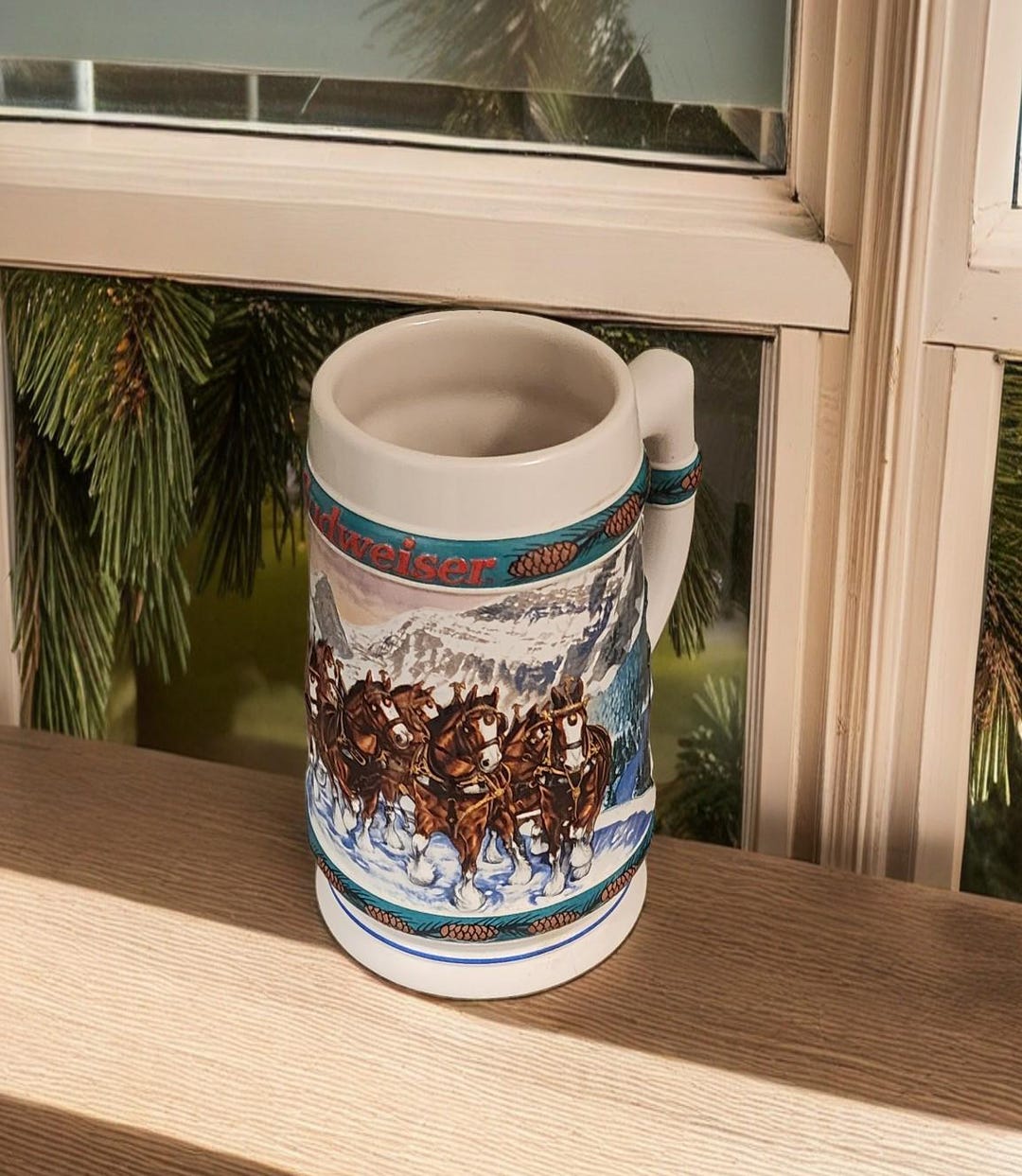 1993 Budweiser Beer Christmas Stein "special Delivery" by Artist Nora ...