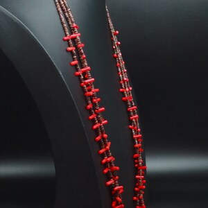 Pueblo Branch Coral Necklace Heishi and Coral Indigenous Jewelry Sinew ...