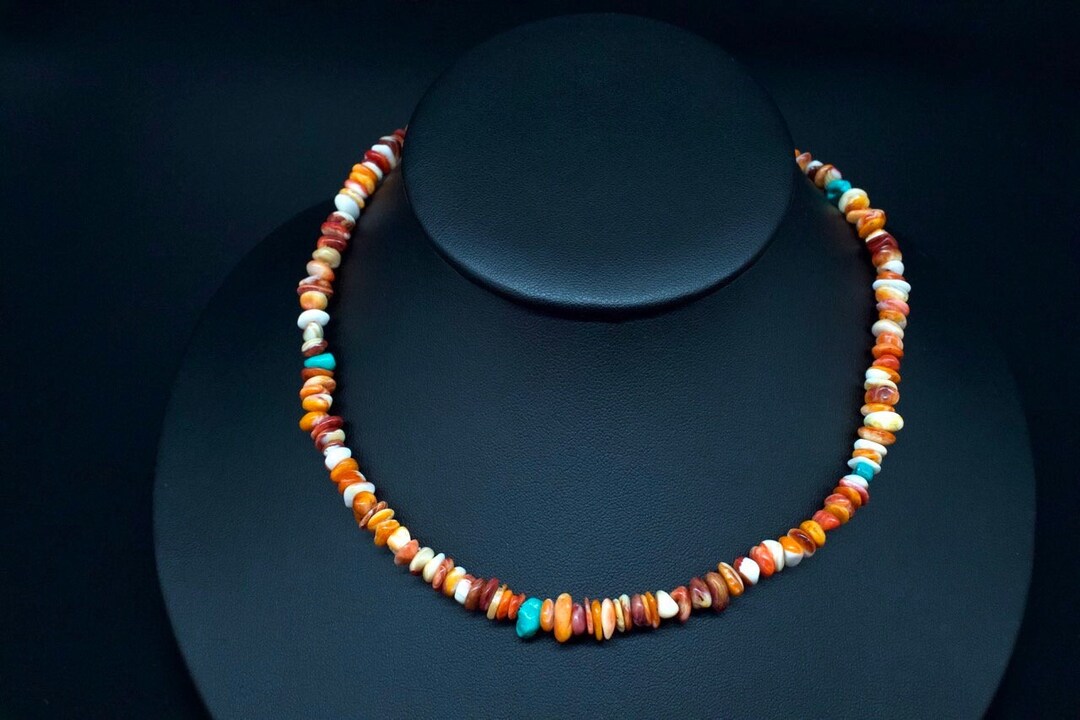 Spiny Oyster Necklace, Turquoise, Sterling Silver, Pueblo Necklace ...