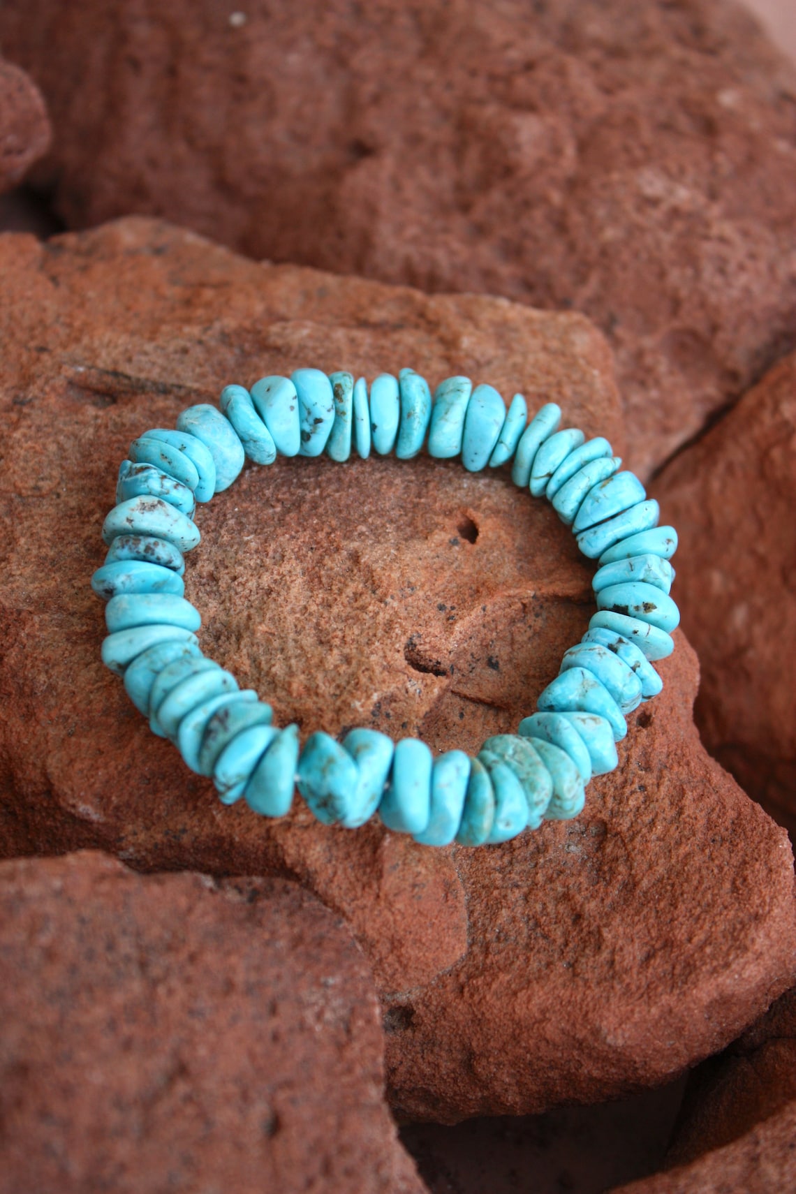 Turquoise Bracelet Natural Turquoise Turquoise Stretch - Etsy