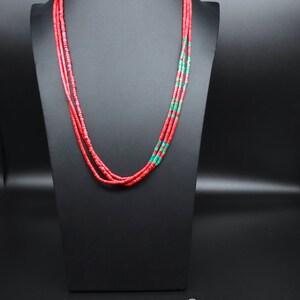 Designer Coral & Turquoise Heishi Necklace Earring Set Artisan Designer ...
