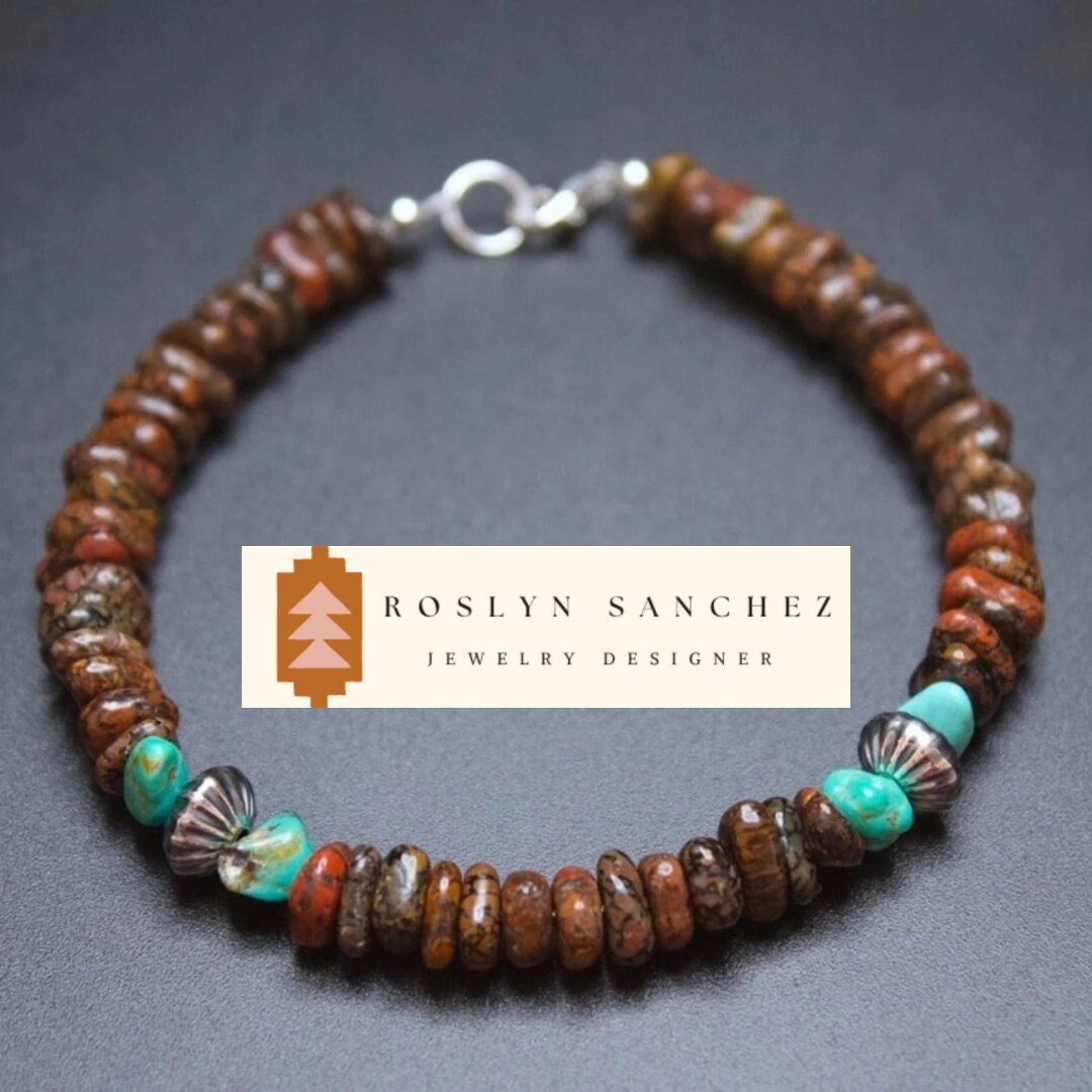 Dinosaur Bone Bracelet Gembone Bracelet Beaded Bracelet Natural Stone ...