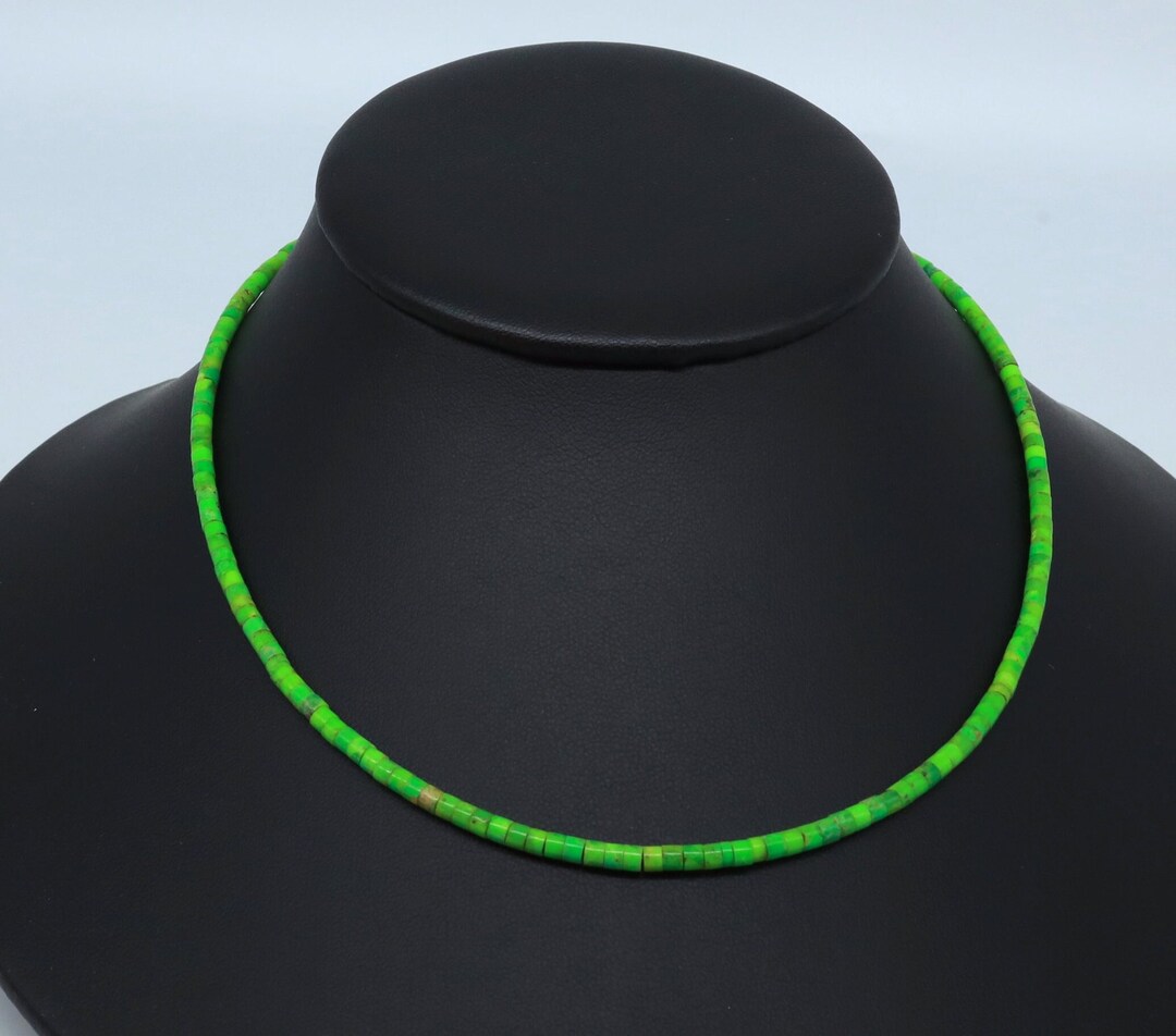 Natural Gaspeite Minimalist Necklace, Unisex Jewelry, Rare Beads ...