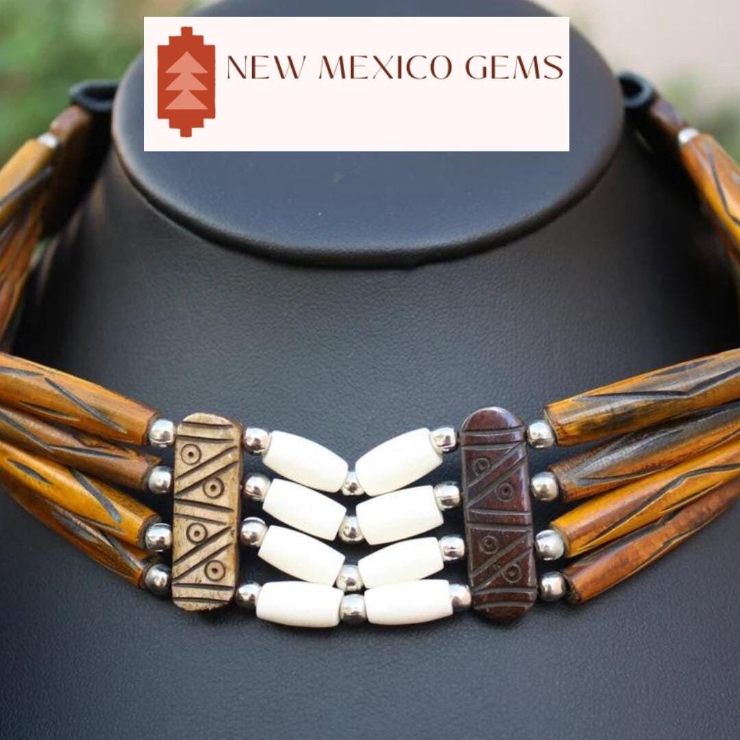 Horn Pipe Choker: Bone & Natural Leather Adjustable - Etsy