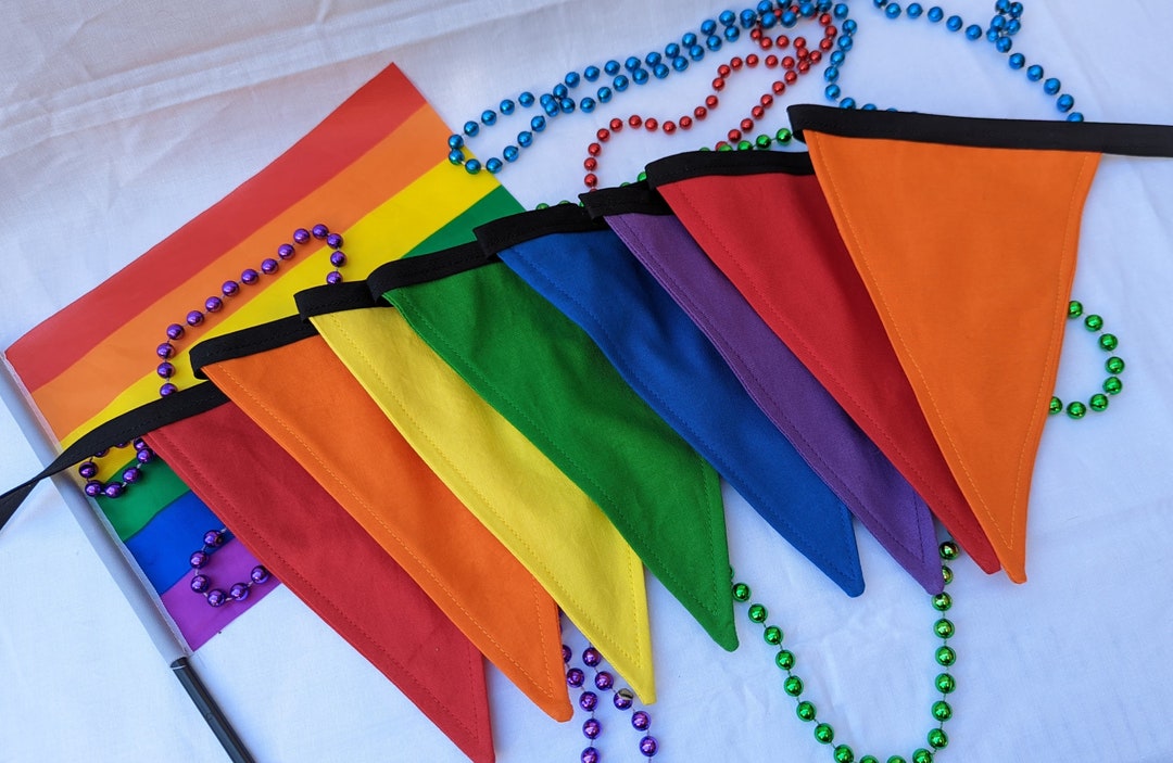 LGBTQ Pride Banner Pride Banner Gay Pride Garland rainbow Fabric ...