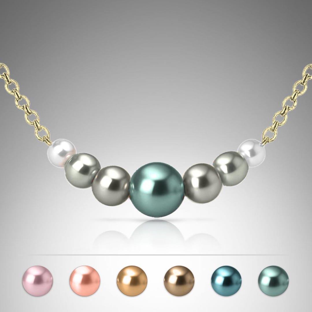 Tahitian Pearl Necklace | Gold Chain | Graduated Pearls | Dainty ...