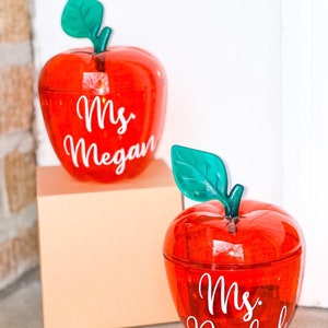Personalized Apple Containers - Teacher Appreciation - Etsy