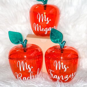 Personalized Apple Containers - Teacher Appreciation - Etsy