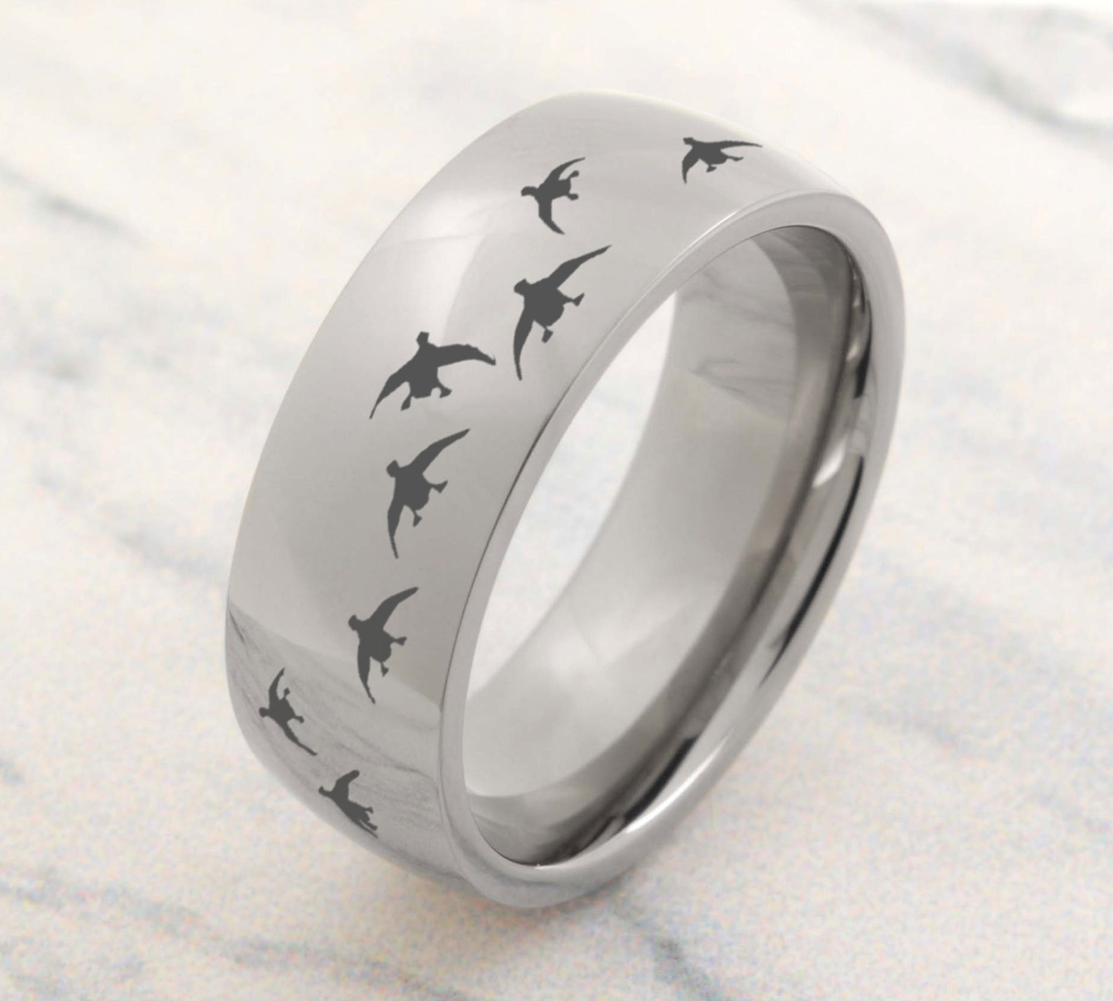 8mm Titanium Duck Hunting Ring Dome Black Titanium Ring - Etsy