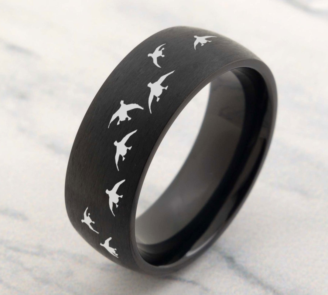 8mm Titanium Duck Hunting Ring Dome Black Titanium Ring - Etsy