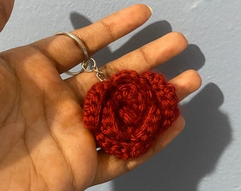 Crochet Rose Keychain - Etsy