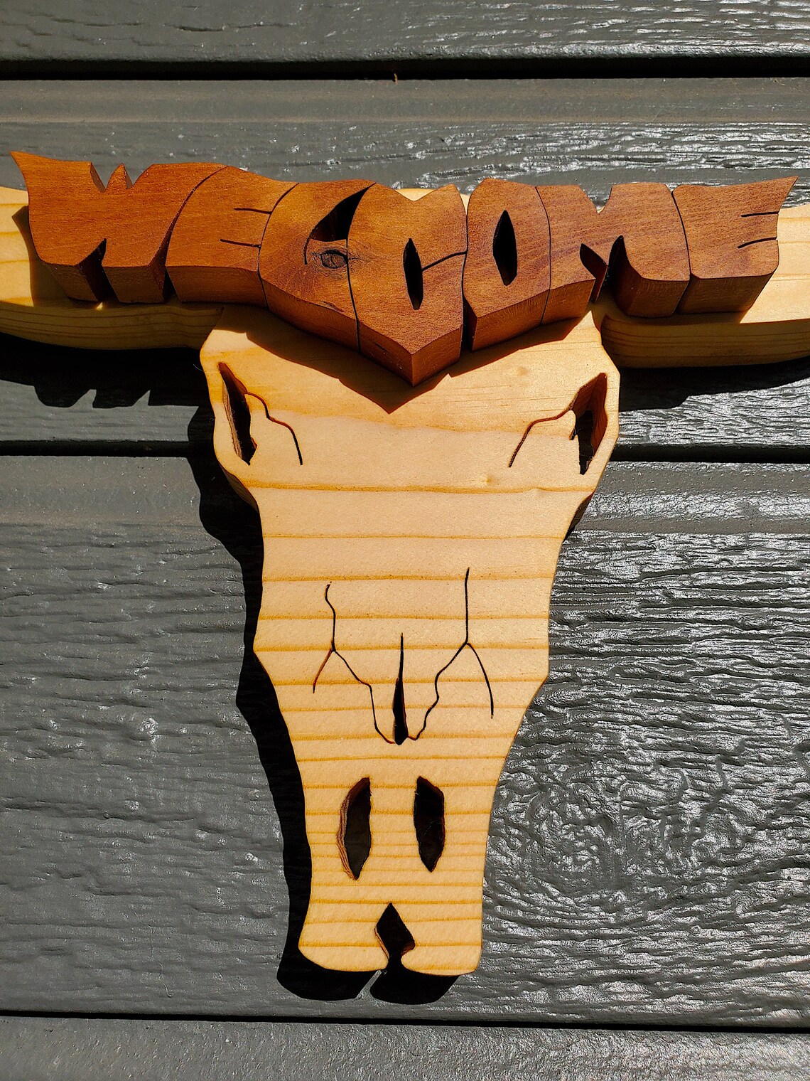 Wooden Longhorn Welcome Sign - Etsy