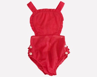 Items similar to Pale Blue Retro Ruffled Sunsuit Pick Your Size 6 ...