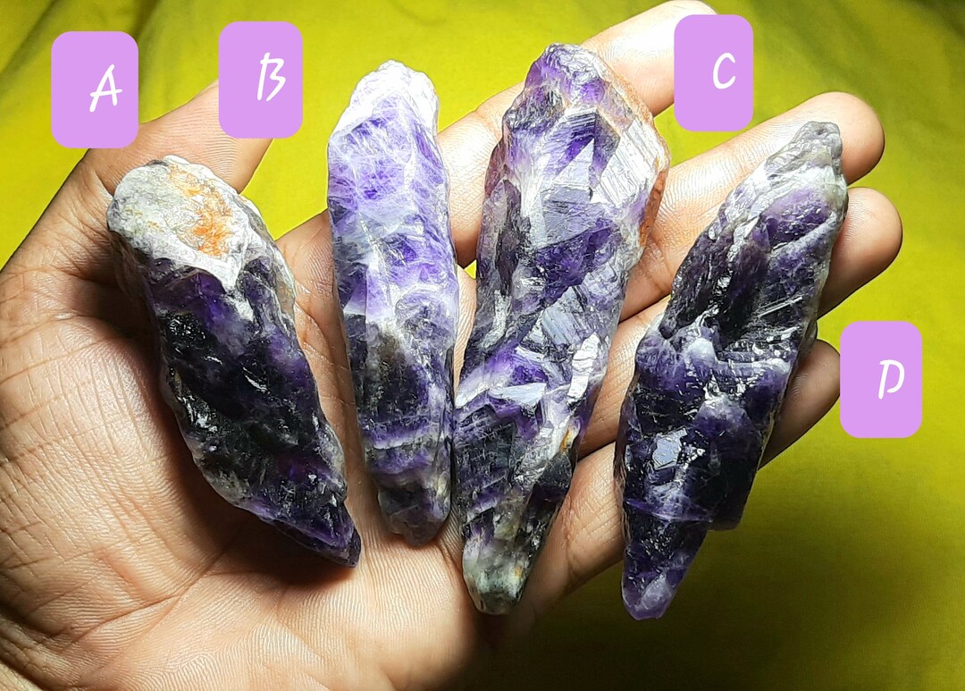 Natural African Amethyst Unpolished Rough Gemstone,amethyst Specimen ...
