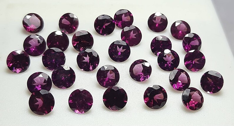 Natural Rhodolite Garnet Faceted Round Gemstone.loose Garnet - Etsy