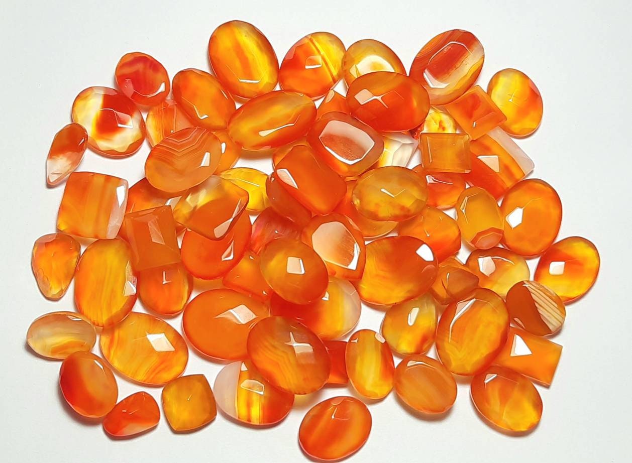 Dyed Red Chalcedony Mix Size and Shape Faceted Gemstone - Etsy