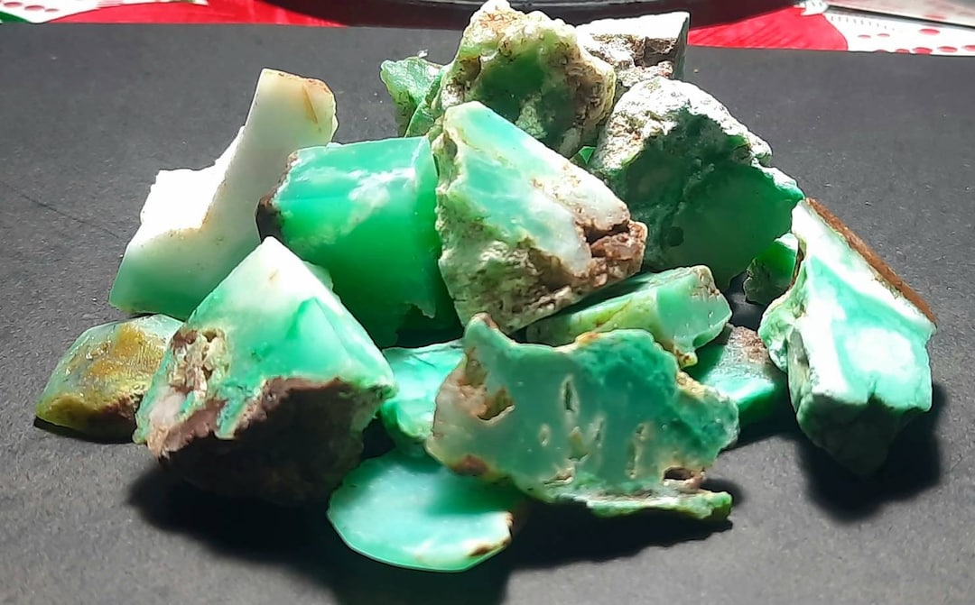 Natural Chrysoprase Rough Gemstone Specimens - Raw Slices - Etsy