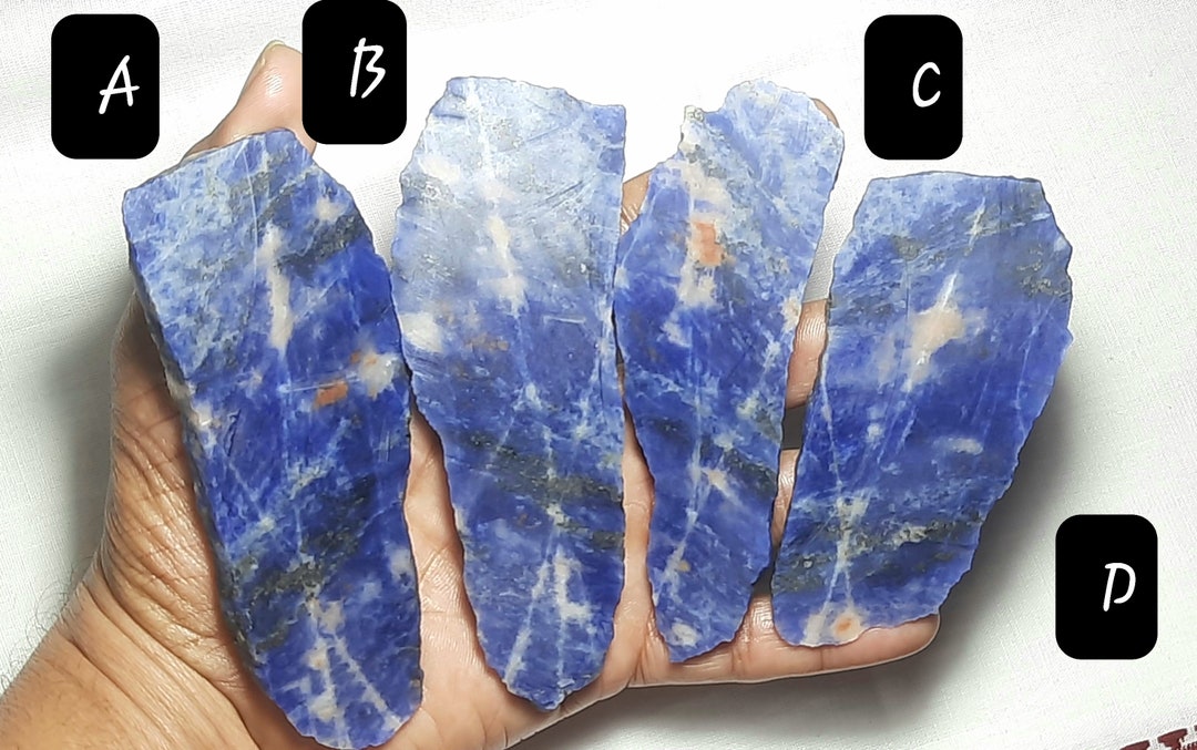 Natural Sodalite Unpolished Rough Gemstone,sodalite Slices,sodalite ...