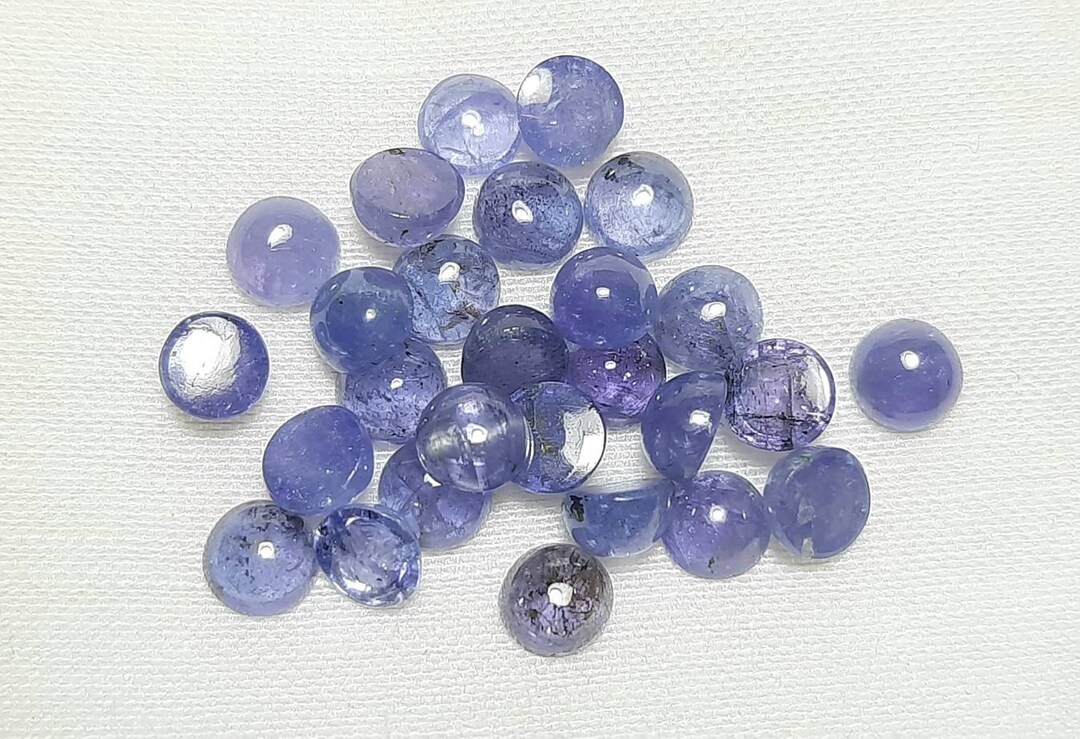 AAA Tanzanite Round Cabochon Gemstone - 5x5 Mm Jewelry Ring Earrings ...