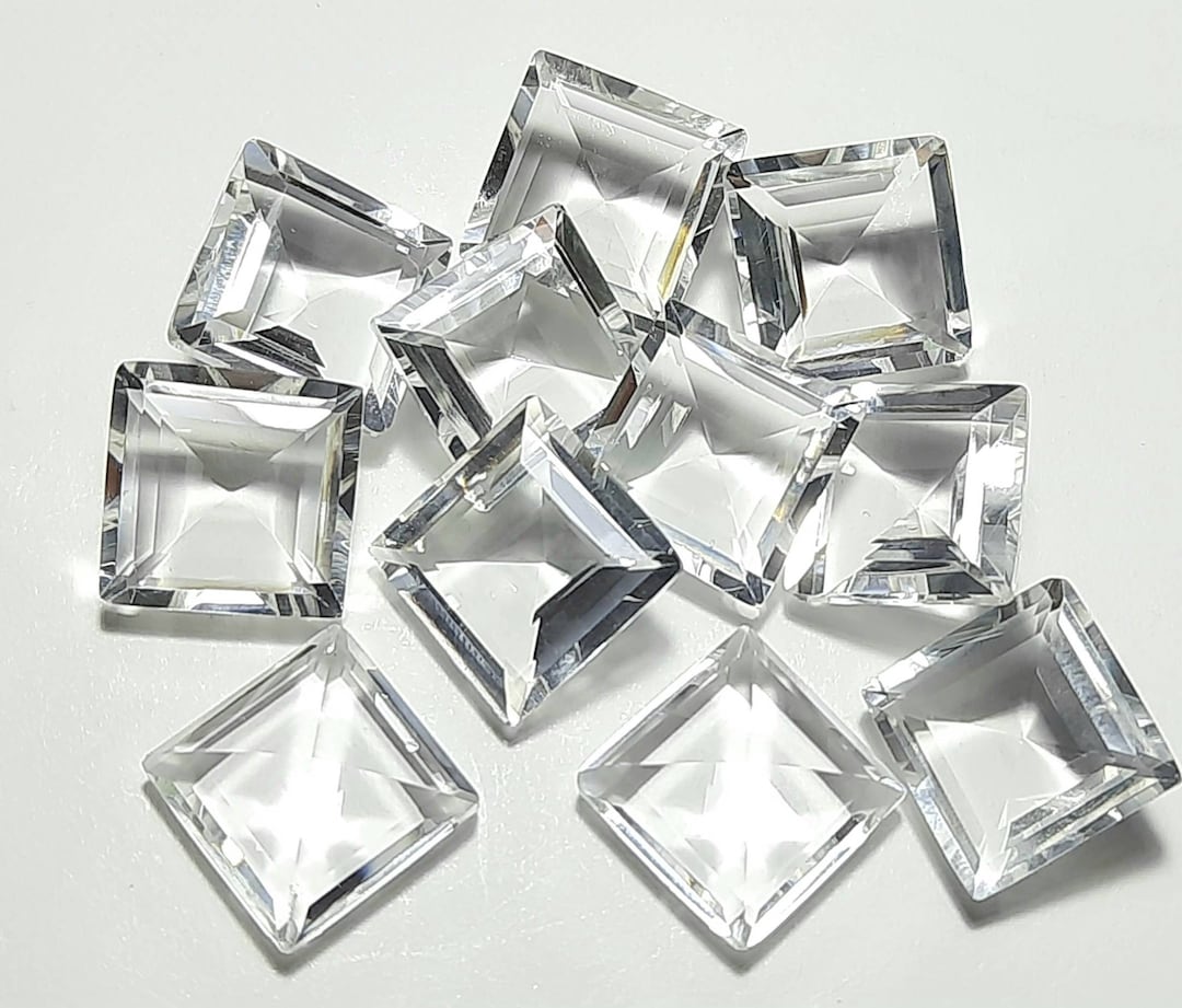 Crystal Quartz Square Faceted Gemstone,crystal Quartz,size 7x7 to 14x14 ...