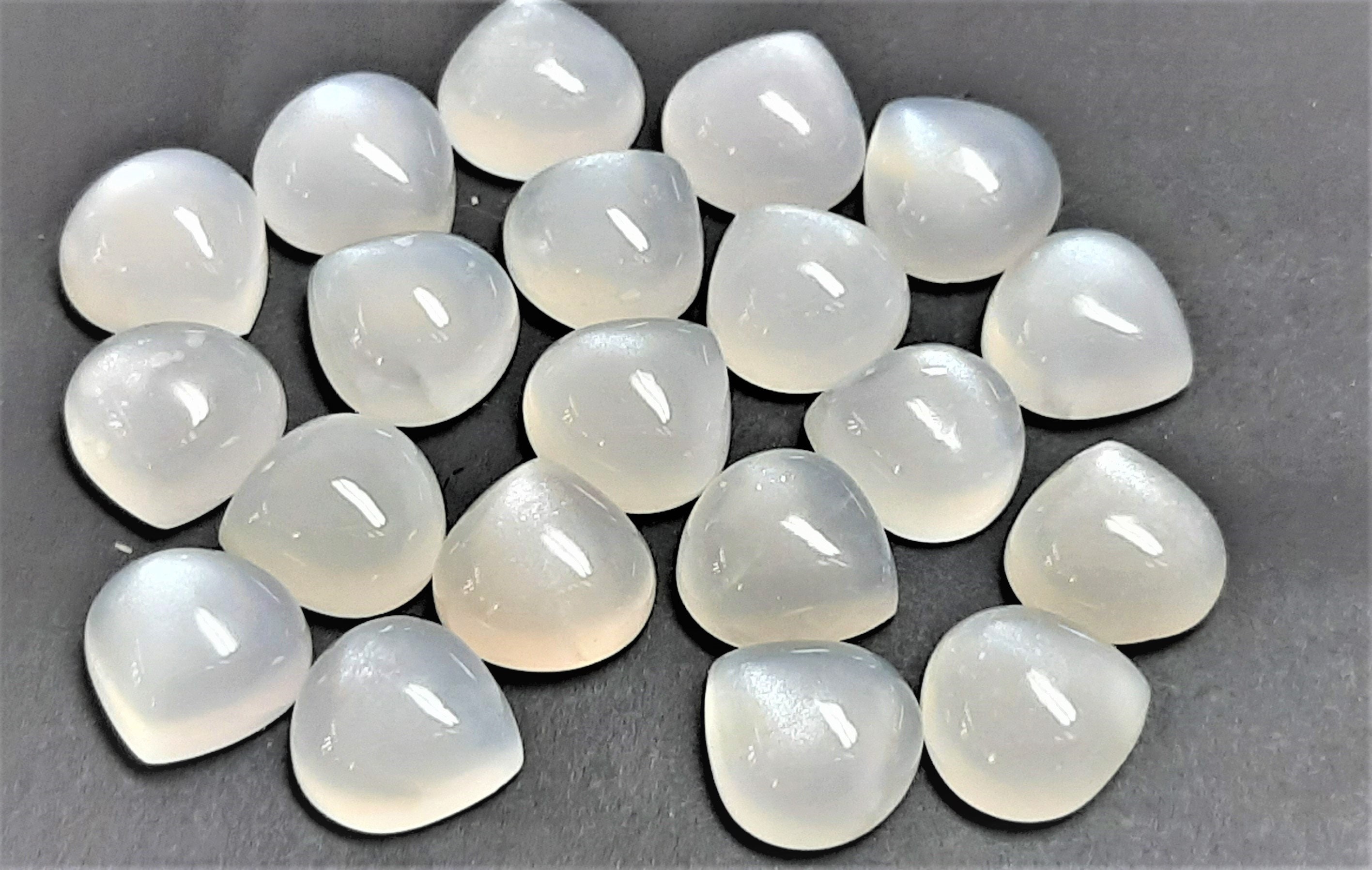 Natural White Moonstone Heart Shape Cabochon | Etsy