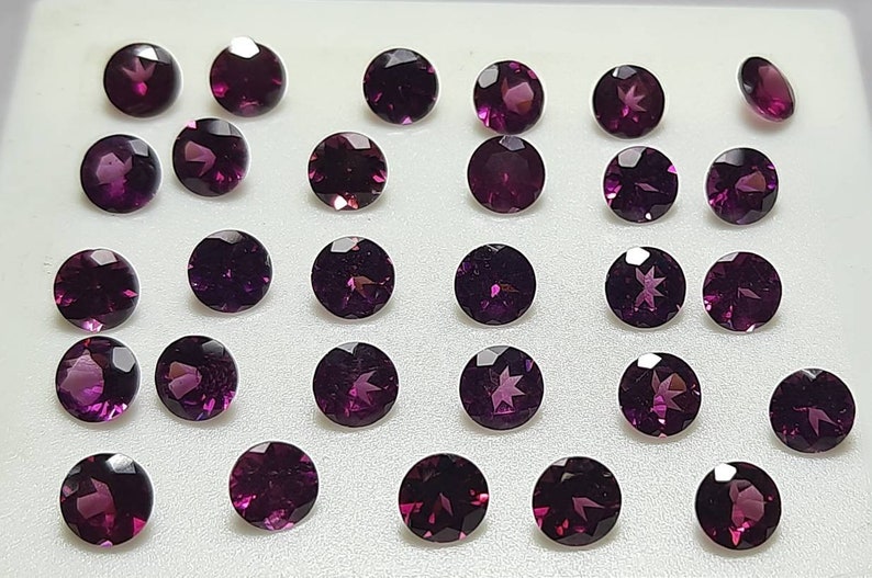 Natural Rhodolite Garnet Faceted Round Gemstone.Loose Garnet | Etsy