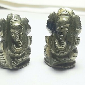 Natural Pyrite Ganesha Statue: Hand Carved Lord Ganesh, Healing ...
