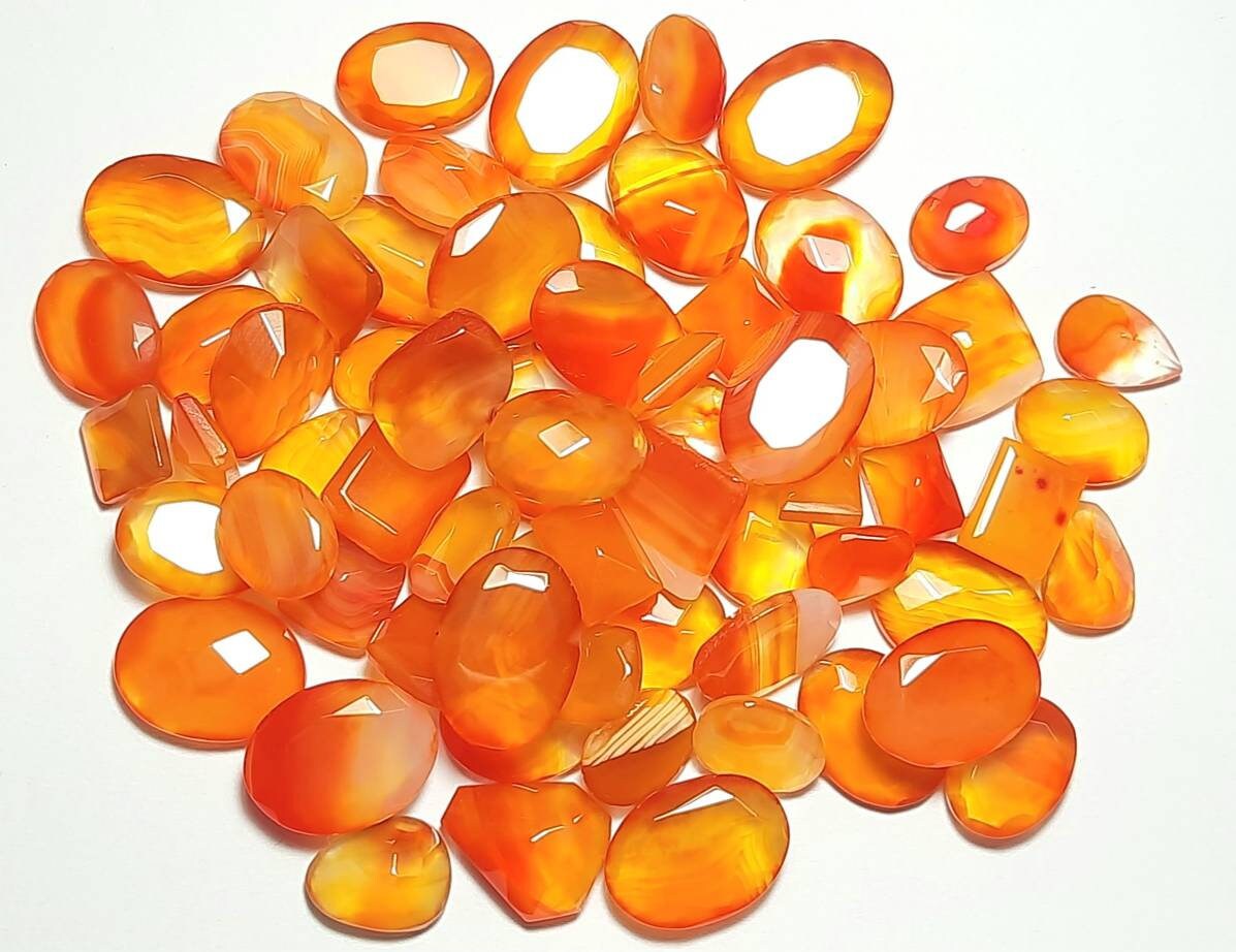 Dyed Red Chalcedony Mix Size and Shape Faceted Gemstone - Etsy