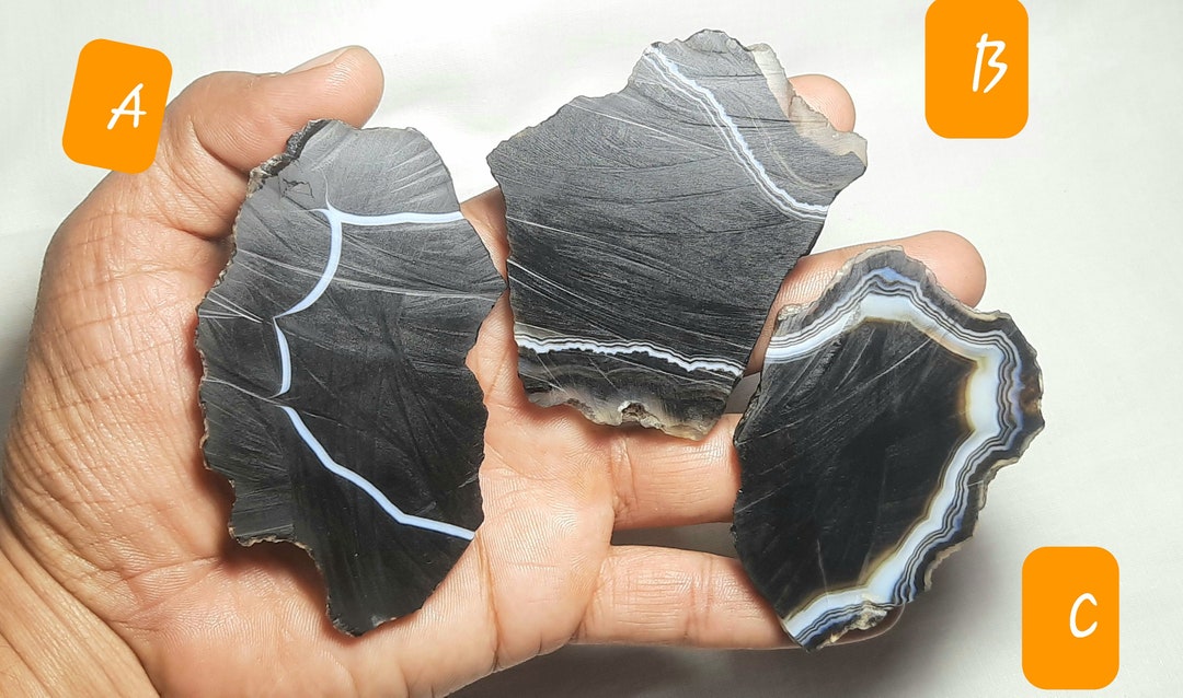 Black Banded Onyx Rough Gemstone,black Banded Onyx Specimens,black ...