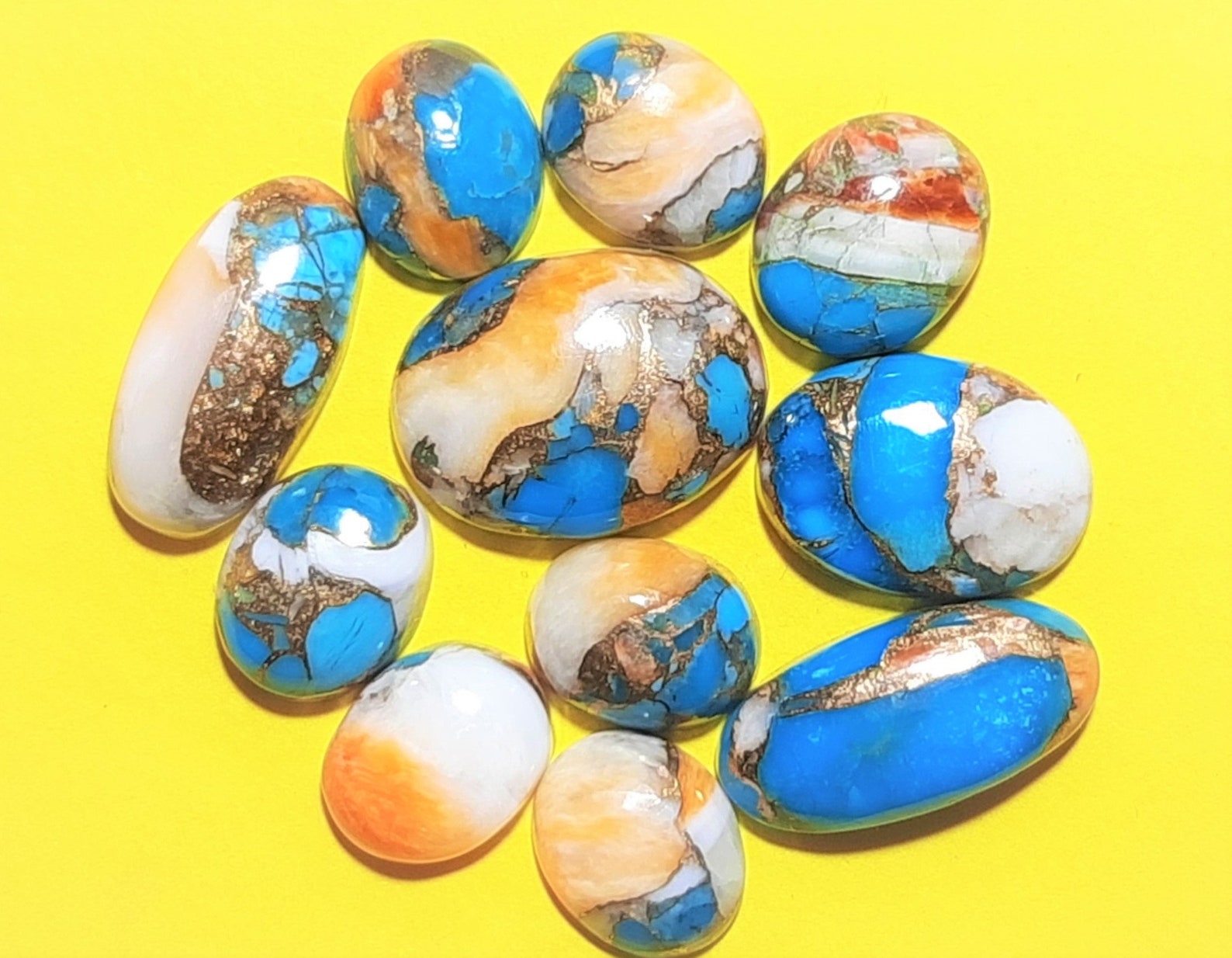 AAA Quality Spiny Oyster Mohave Turquoise Oval Cabochon Gemstone,sizes ...